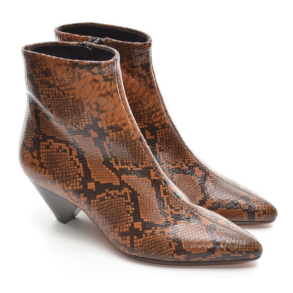 Vince | Shoes | Vince Alder Snake Brown Leather Heeled Boots 65 M New ...